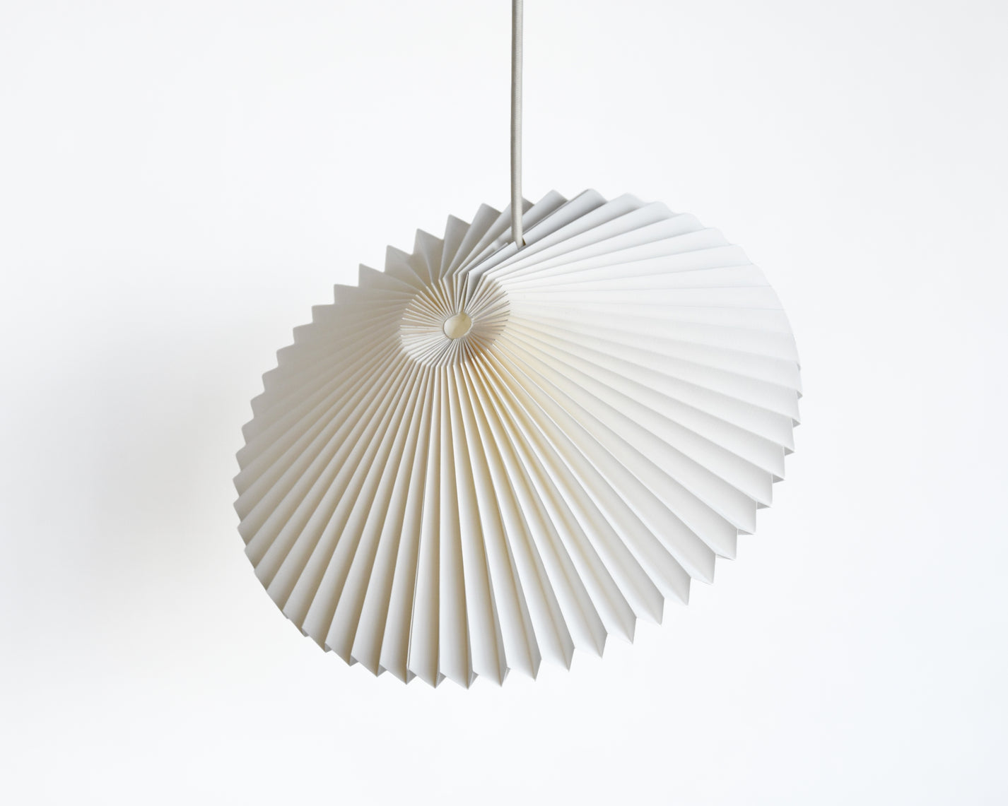 White Flying Saucer Paper Lampshade - Origami Hanging Lamp – brownfolds