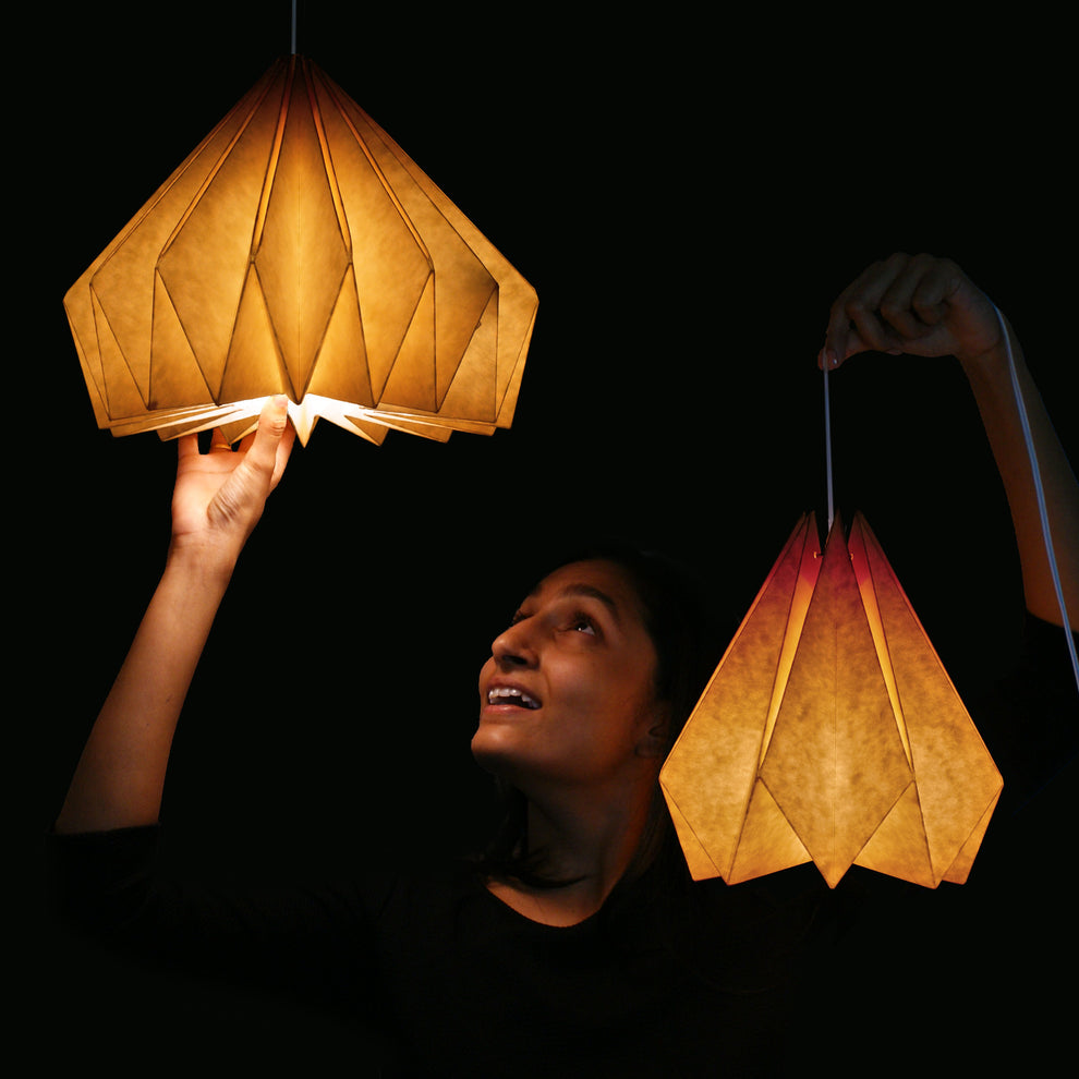 Brownfolds Peach paper origami lamp shade; Vanilla Bliss dual pack ...